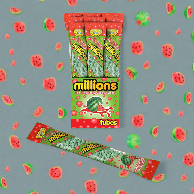 Buy Millions Limited Edition Watermelon Tubes 55g at SnacksOnline.co.uk ...