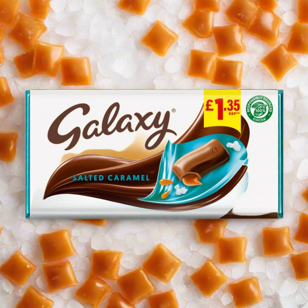 Buy Galaxy Salted Caramel Chocolate Bar 135g £1.35 at SnacksOnline.co ...