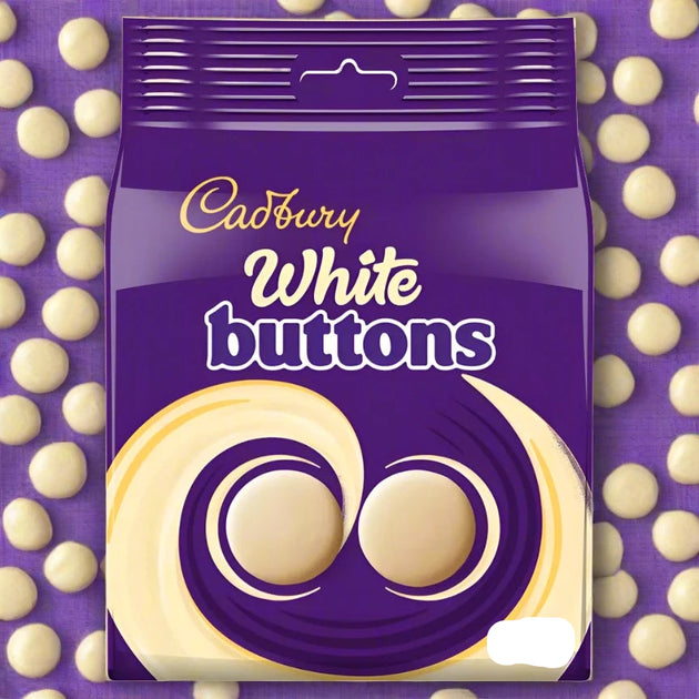 Buy Cadbury White Buttons 95g at SnacksOnline.co.uk | Snacks Online