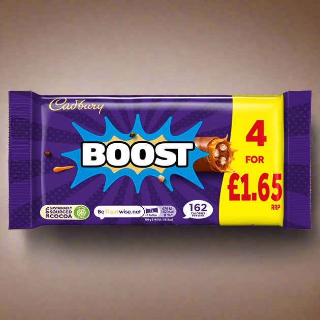 Buy Cadbury Boost Chocolate Bar 4 Pack £1.89 at SnacksOnline.co.uk ...