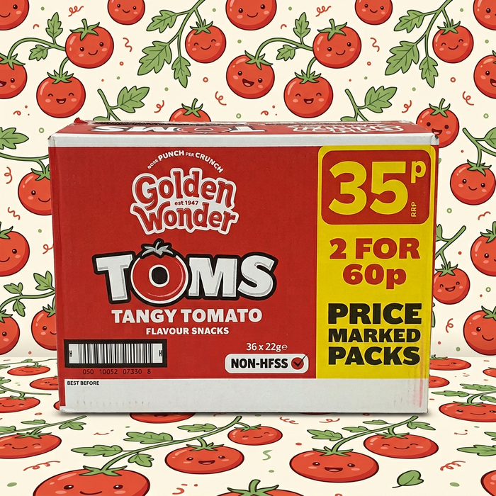 Buy Golden Wonder Toms Corn Snacks 22g 36 Pack at SnacksOnline.co.uk