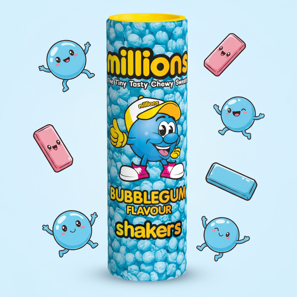 Buy Millions Bubblegum Shakers Tube 82g at SnacksOnline.co.uk