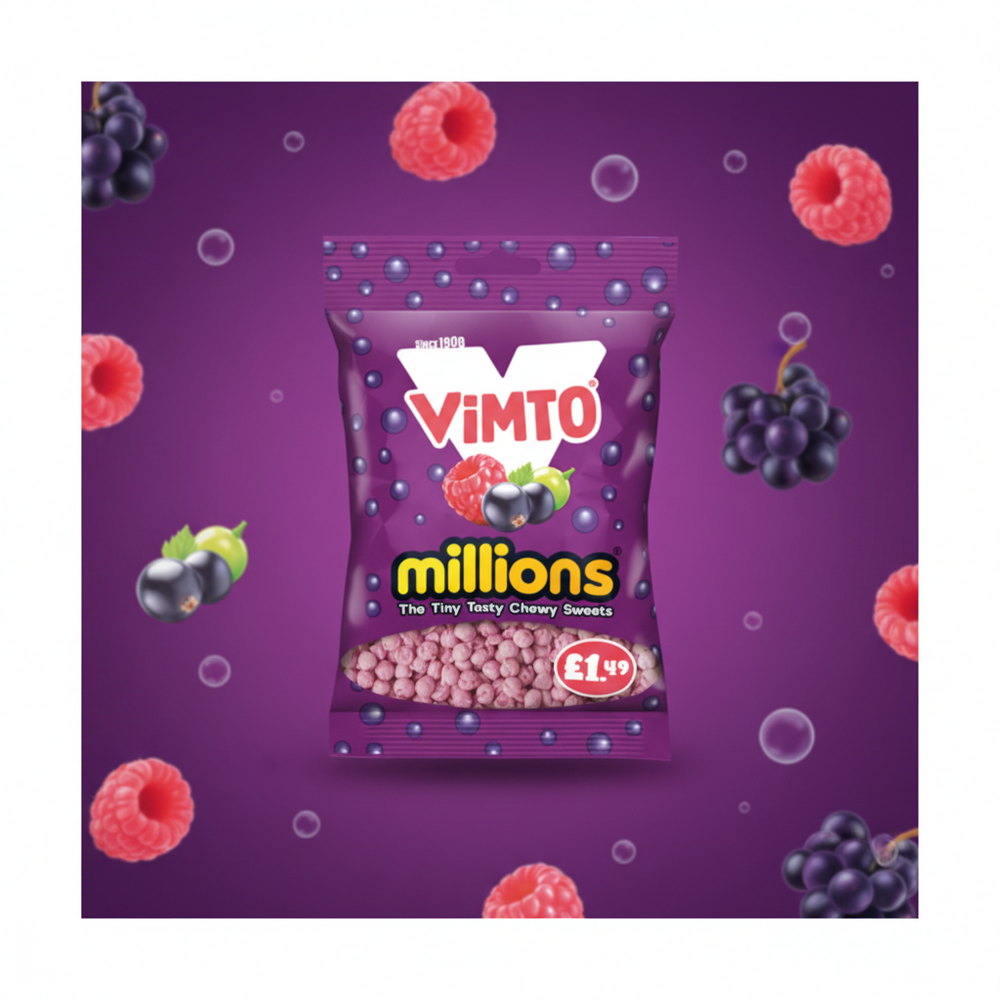 Buy Millions Vimto Bag 100g £1.49 PMP at SnacksOnline.co.uk