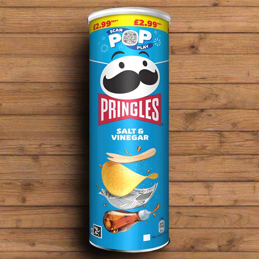 Buy Pringles Salt & Vinegar Crisps Can 165g at SnacksOnline.co.uk