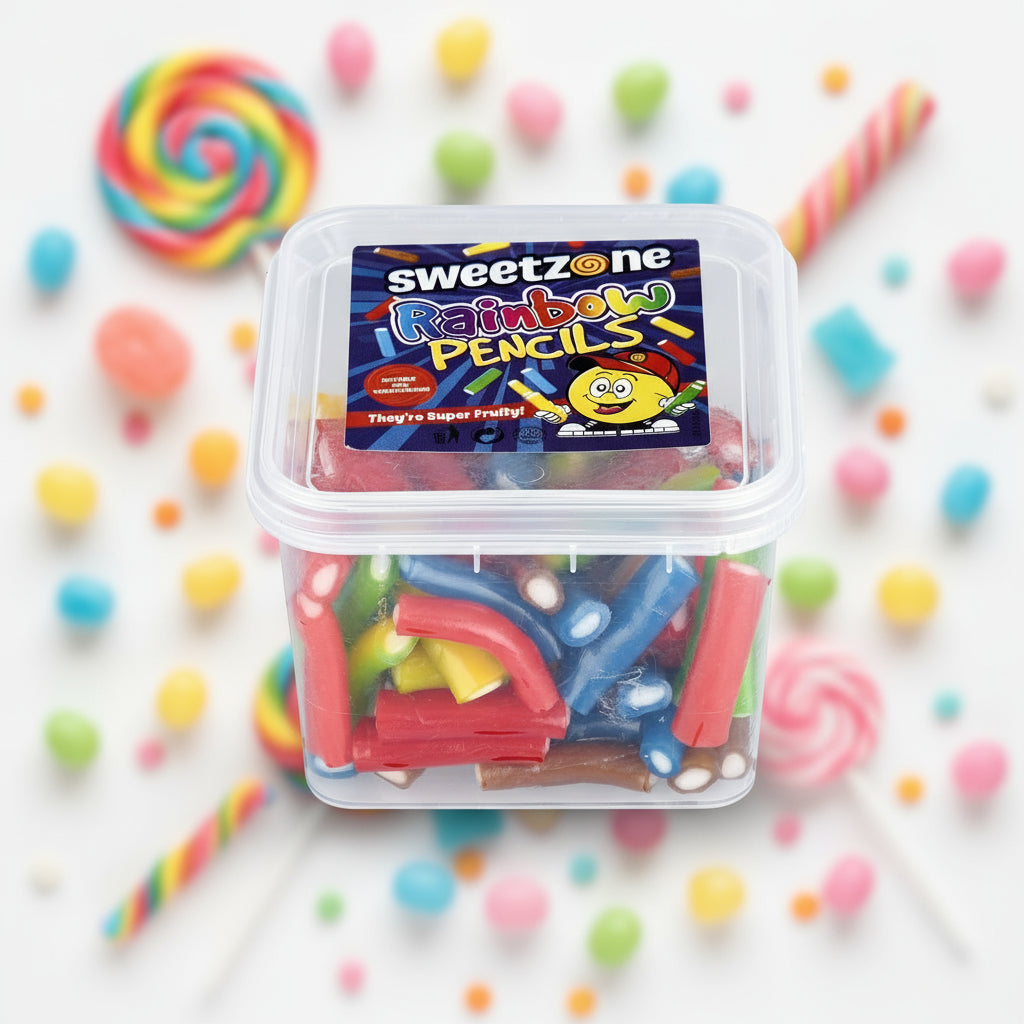 Buy Sweetzone Rainbow Pencils 170g Tub – Pick n Mix Sweets | Snacks Online
