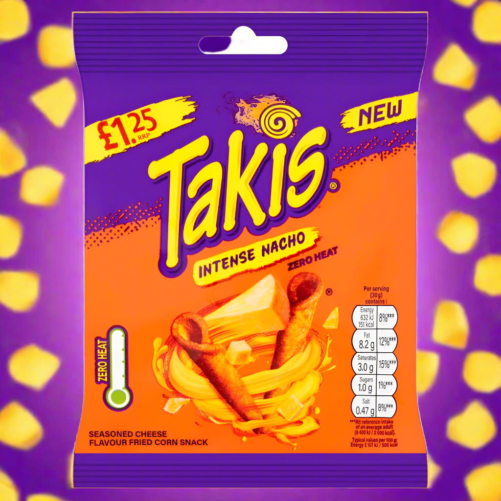 Buy Takis Intense Nacho Seasoned Cheese Flavour Fried Corn Snack 55g at ...