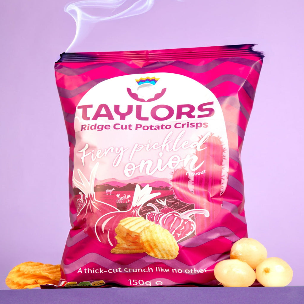 Buy Taylors Fiery Pickled Onion Ridge Cut Potato Crisps 150g at ...