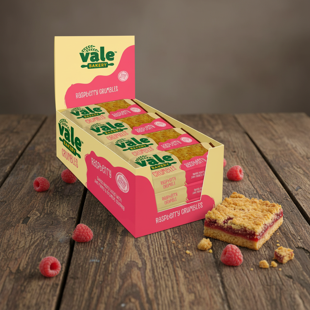 Buy Vale Raspberry Crumble Bar 80g at SnacksOnline.co.uk