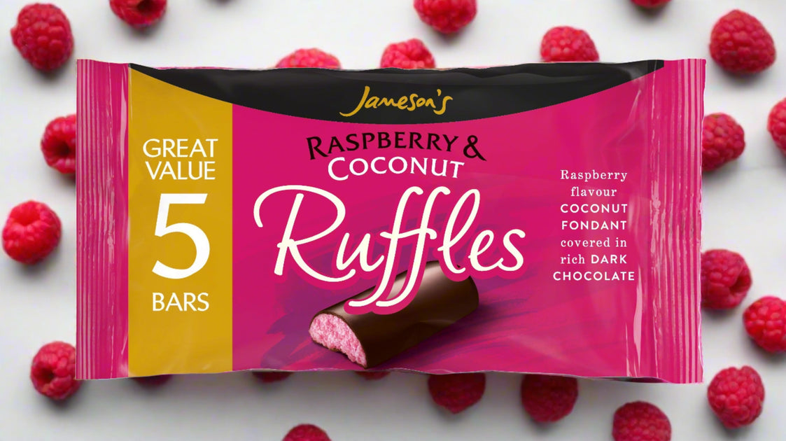 Buy Jameson's Raspberry & Coconut Ruffles 5 Pack at SnacksOnline.co.uk ...
