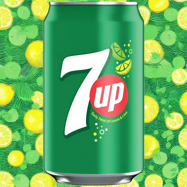 Buy 7 UP Lemon & Lime Can 330ml Can at SnacksOnline.co.uk | Snacks Online