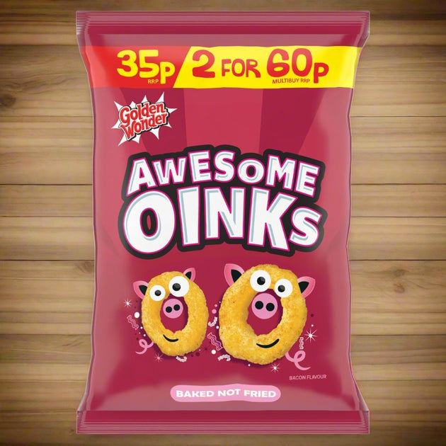 Buy Golden Wonder Oinks Bacon Flavour Corn Snacks 22g Single Packet at ...