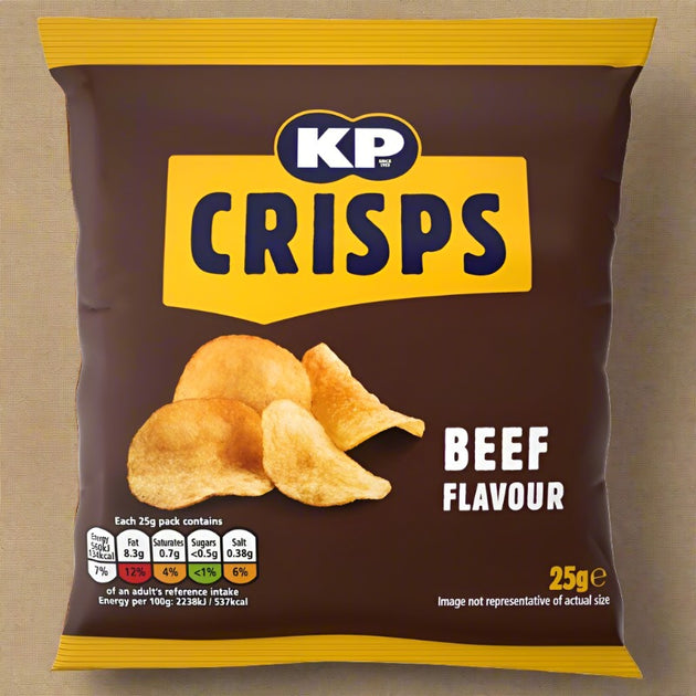 Buy KP Beef Crisps 25g – Full Box of 48 Packs | Snacks Online UK